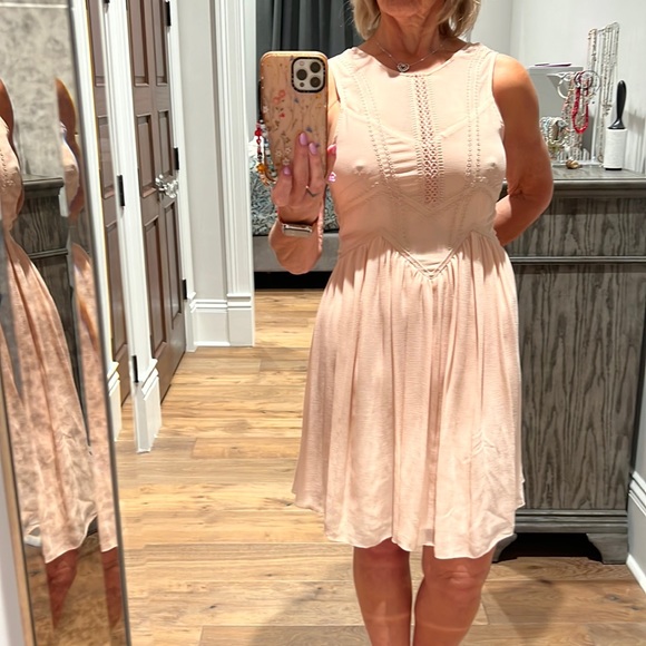H&M | Dresses | Hm Nude Cut Out Back Sun Dress Above The Knee | Poshmark